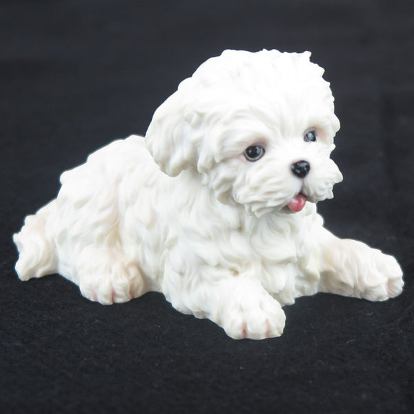 Maltese Puppy Dog - Collectible Figurine Miniature 4.5"L New in box ...
